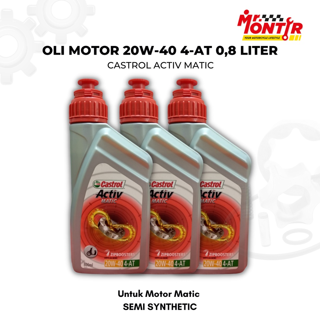 Jual OLI MOTOR MATIC MERK CASTROL ACTIV 20W-40 A-AT 0,8 LITER SEMI ...