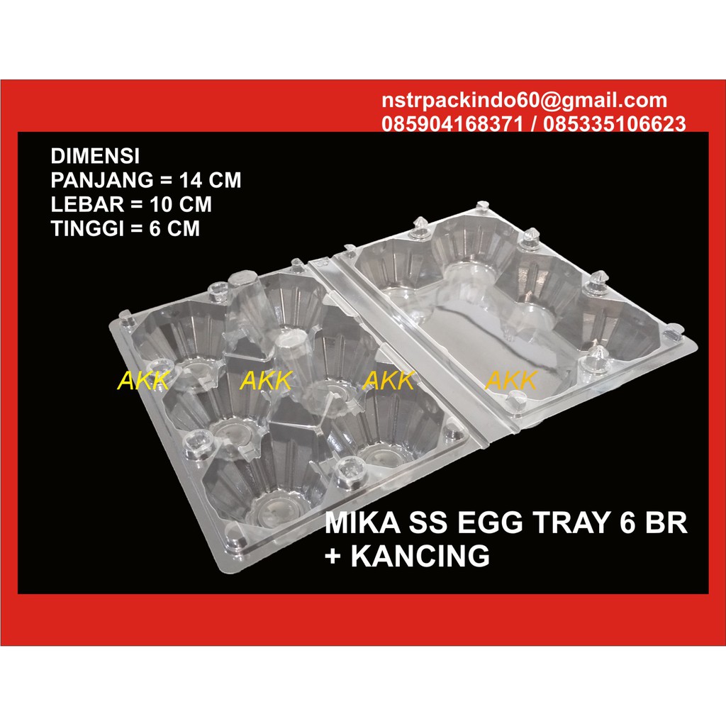 Jual MIKA TELUR SS EGG TRAY ISI 6 LUBANG + KANCING (20 PCS) | Shopee ...