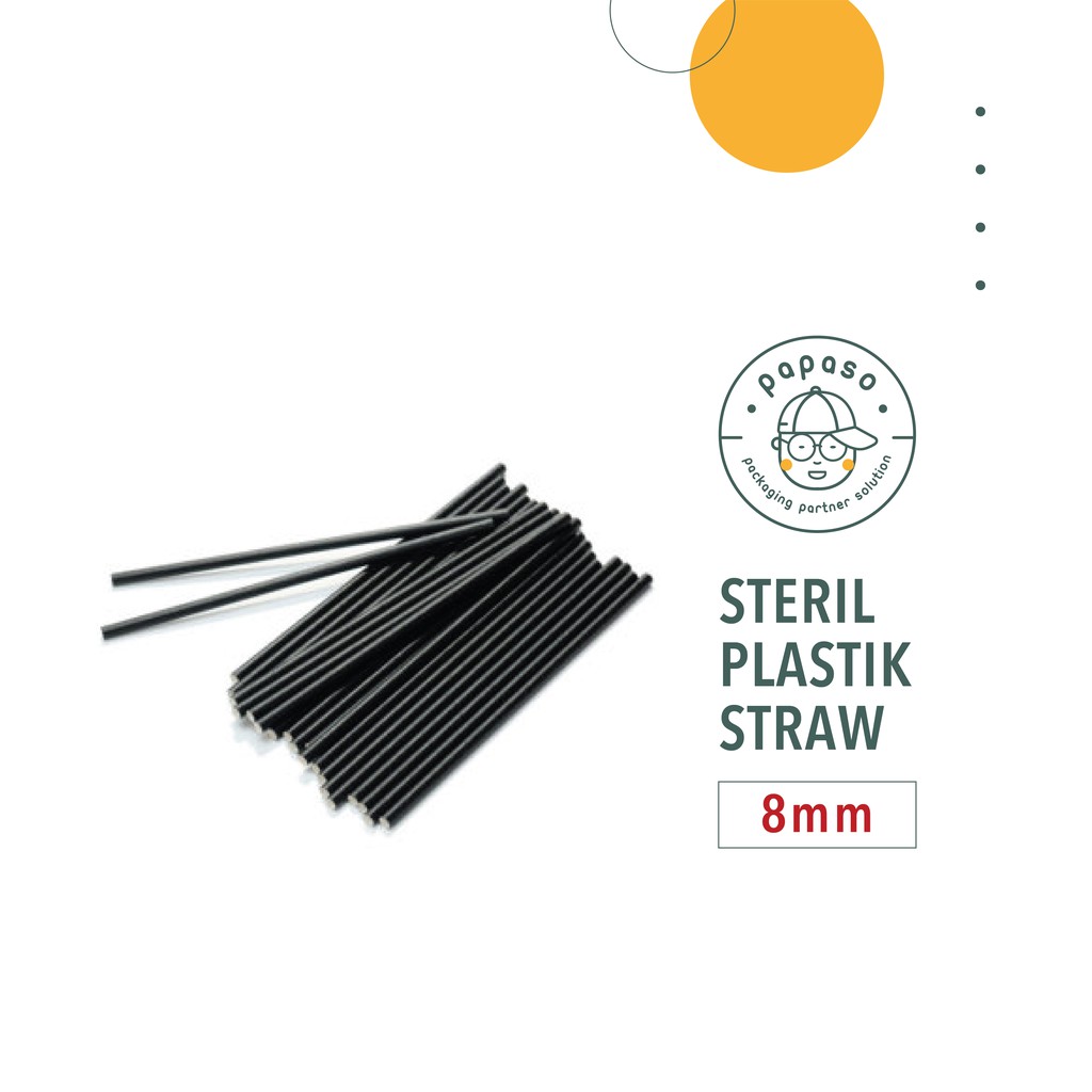 Jual SEDOTAN RUNCING HITAM STERIL PLASTIK / PLASTIC STRAW 8mm | Shopee ...