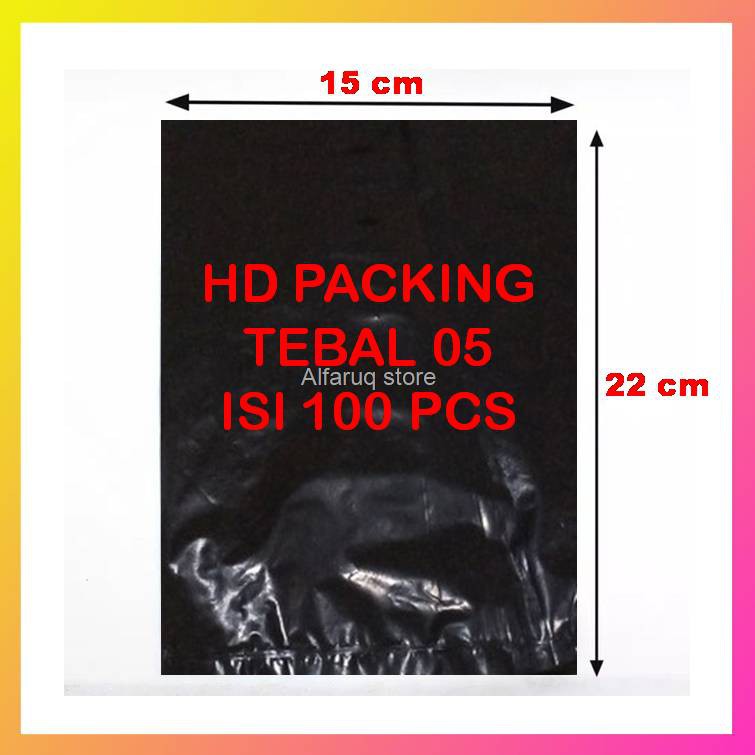 Jual Plastik Packing Hitam 15x22 Tebal 05 Qualitas REA / Plastik HD ...