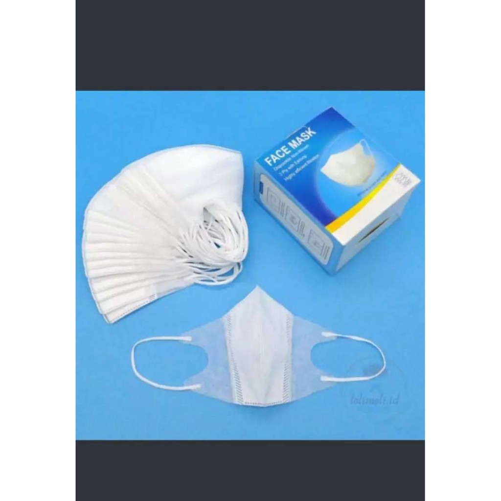 Masker Duckbill 3ply Face DUCK 3 ply Face mask warna Putih | Shopee ...