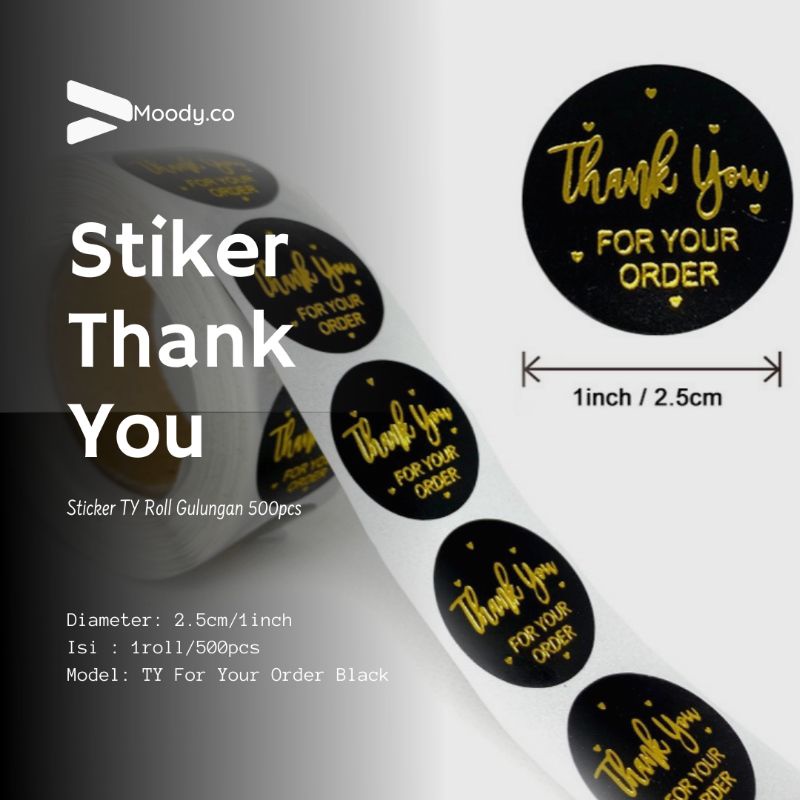 Jual Stiker Thank You Roll 500pcs Sticker Label Terima Kasih Sticker