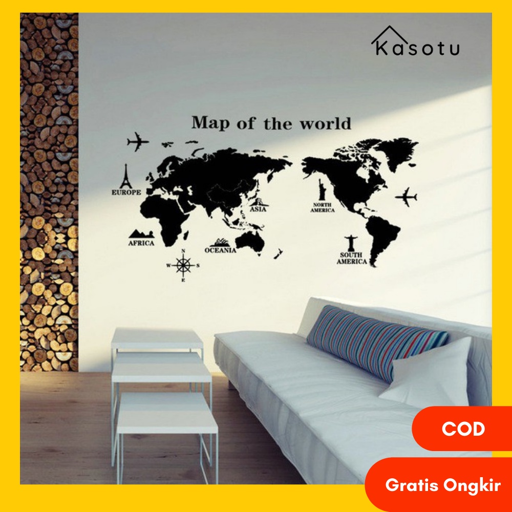 Jual Sticker Wallpaper Dinding World Map | Shopee Indonesia