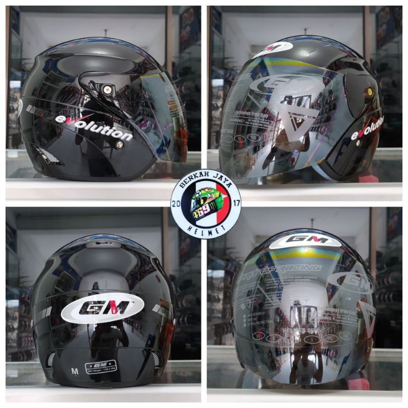 Jual HELM GM EVOLUTION SOLID (BLACK) | Shopee Indonesia