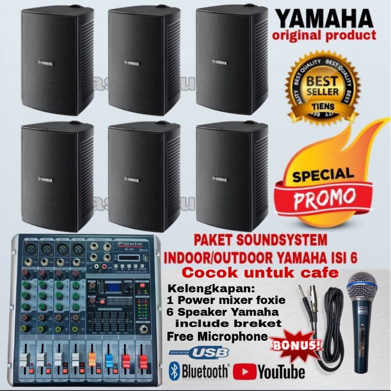 Jual Paket sound system indoor speaker Yamaha vs6 Original 6 titik speaker include breket plus ...