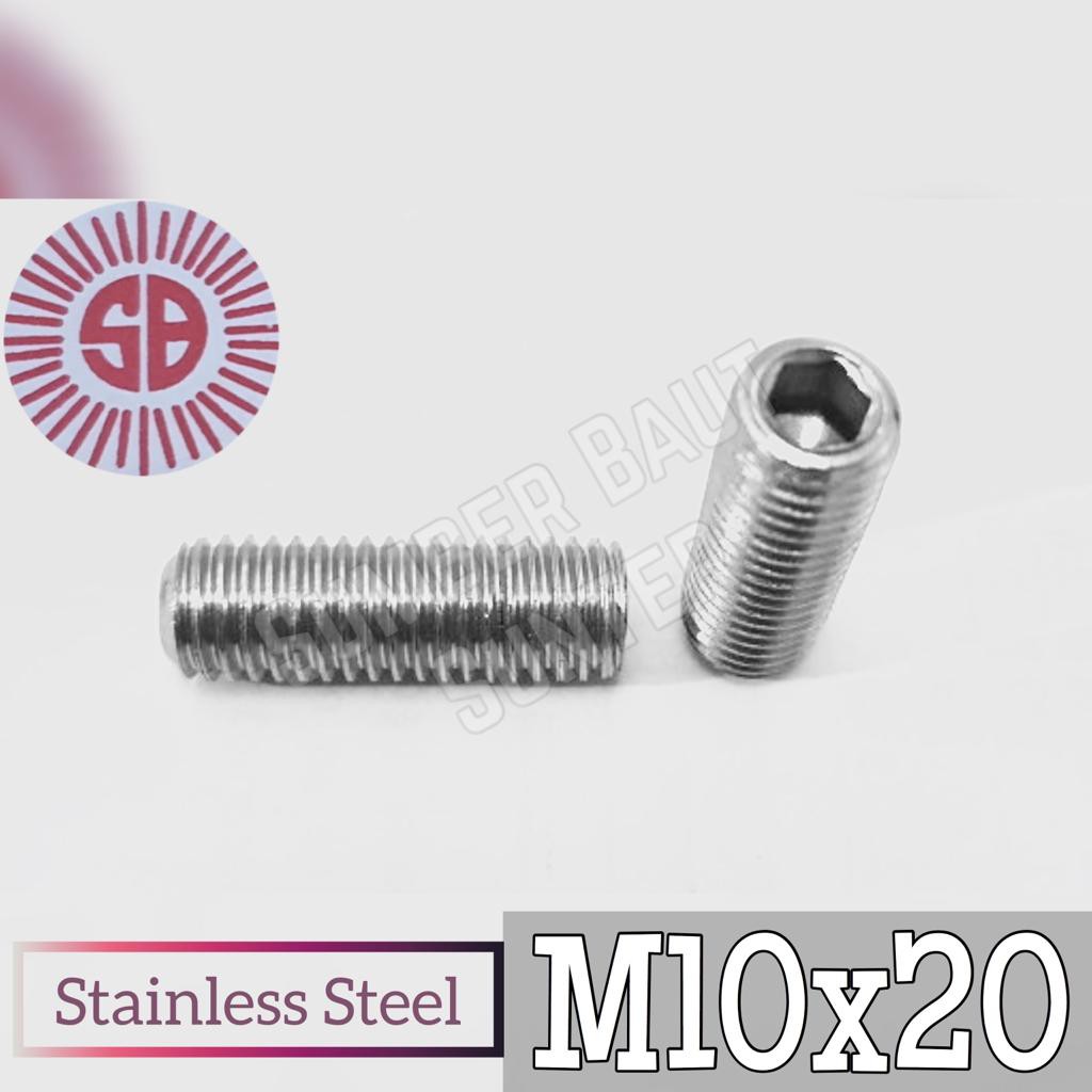 Jual M10x20 Baut L Tanam Stainless Socket Set Screw SS 304 | Shopee Indonesia