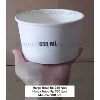 Jual Paper bowl 650 ml + tutup Indonesia|Shopee Indonesia