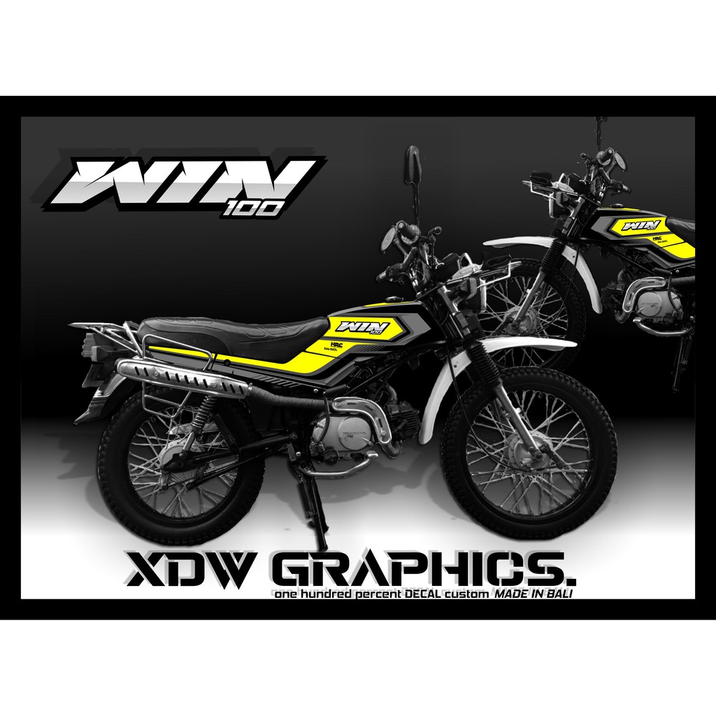 Jual stiker honda win 100 variasi grafis kuning | Shopee Indonesia
