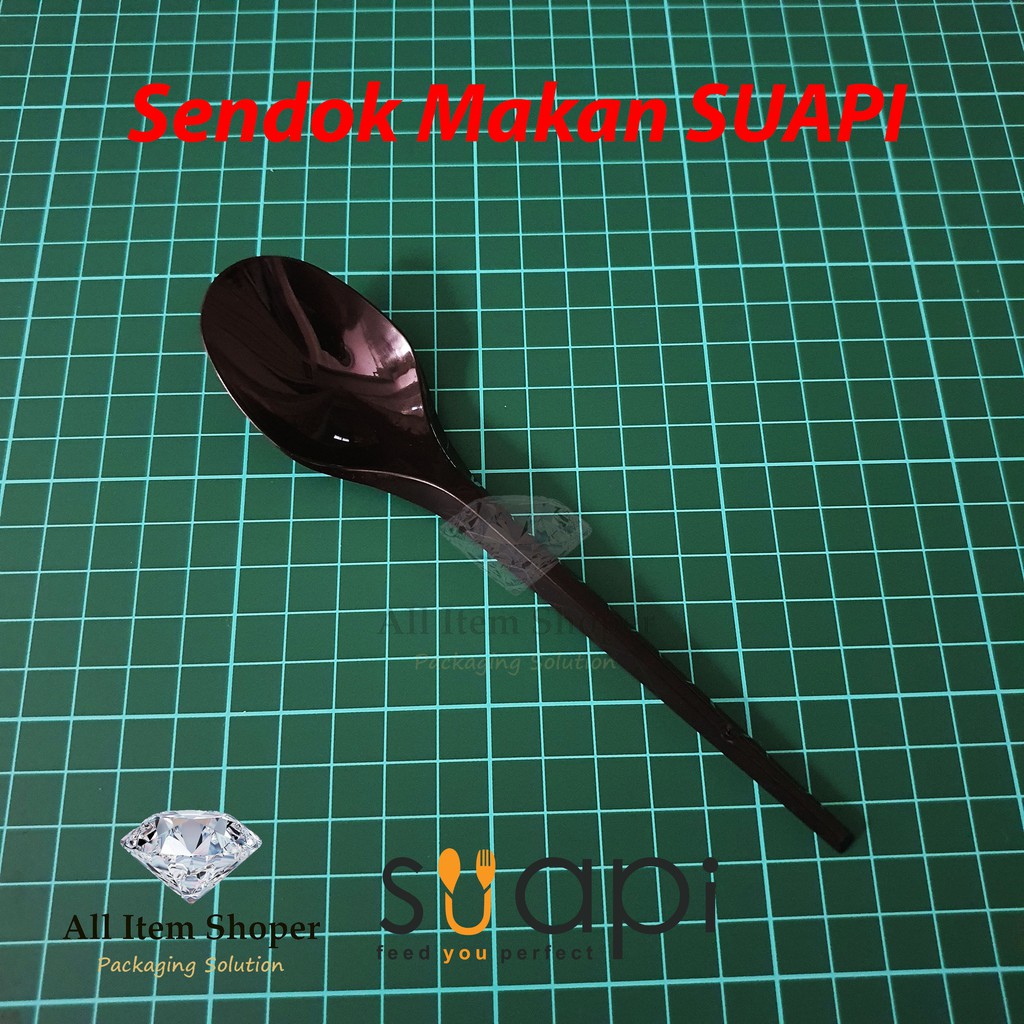 Sendok Suapi Hitam / Sendok Makan Plastik / Spoon @50 Pcs | Shopee ...