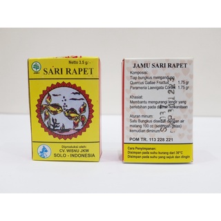 Jual Jamu Serbuk Sari Rapet - Wisnu JKW (1 pack isi 10 sachet) | Shopee ...
