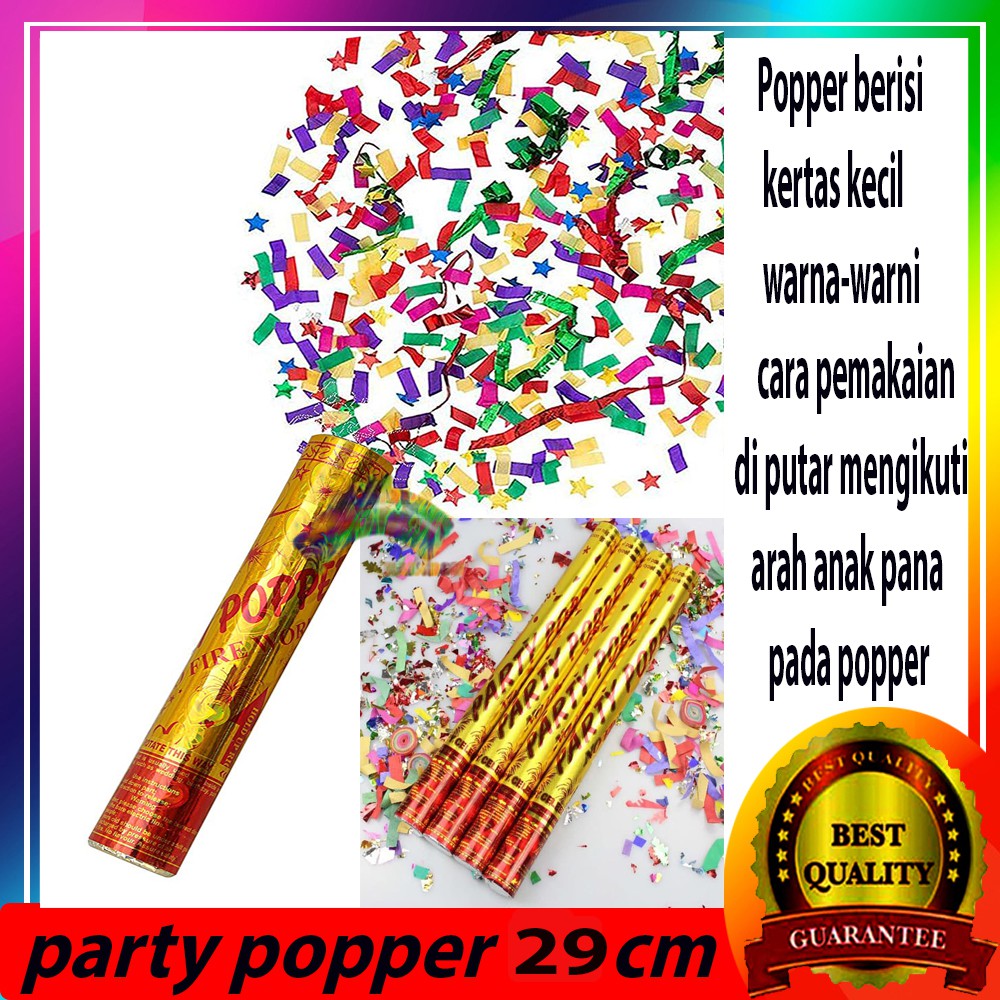 Jual Party Popper 30 cm Confeti manik Confetti | conveti | convety ...
