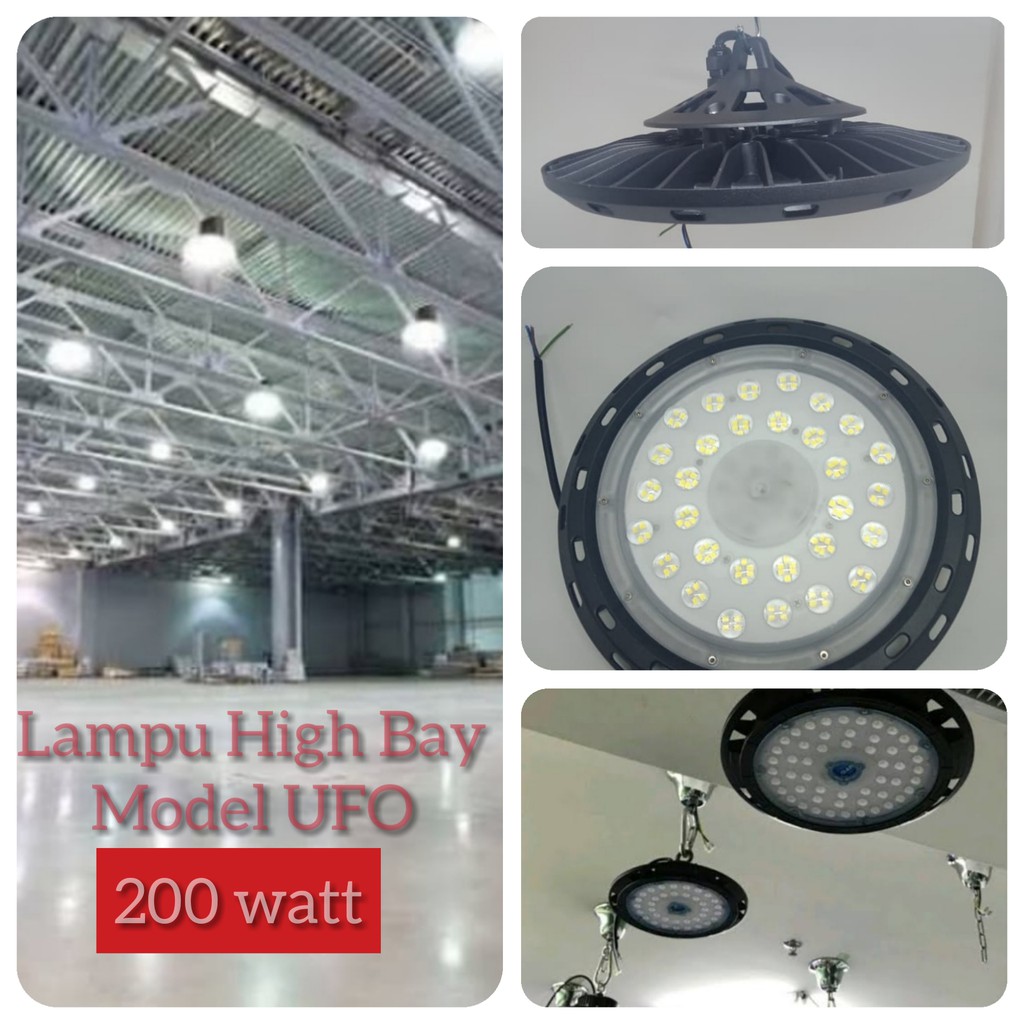 Lampu Highbay High Bay Ufo 200watt 200w 200 Watt Industri Lamp Outdoor IP65 Slim | Shopee Indonesia