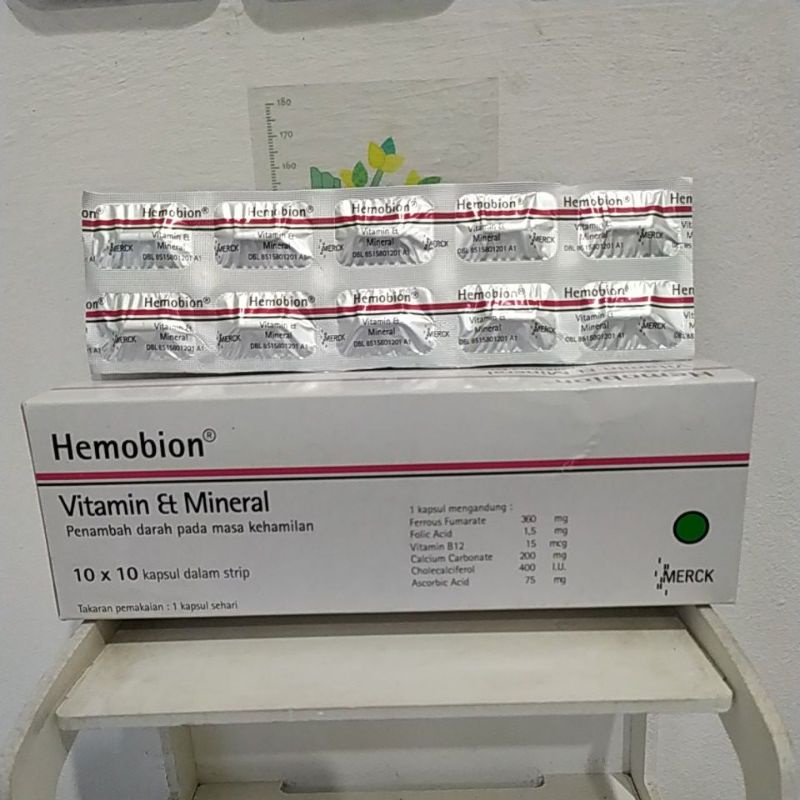 Jual HEMOBION kapsul strip isi 10 penambah darah anemia | Shopee Indonesia