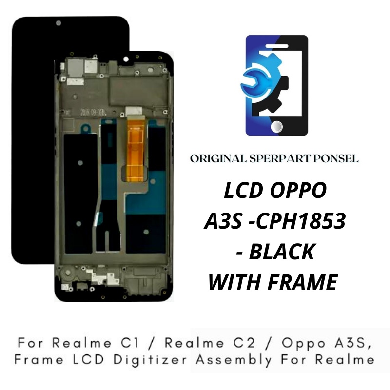Jual LCD + FRAME OPPO A3S - CPH 1853 KUALITAS ORIGINAL | Shopee Indonesia