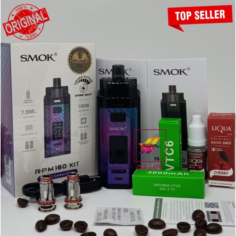 Jual VAPEE VAPOOR POD RPM 160 WATT AUTHENTIC FREE 2 BATERAI + LIQUID ...
