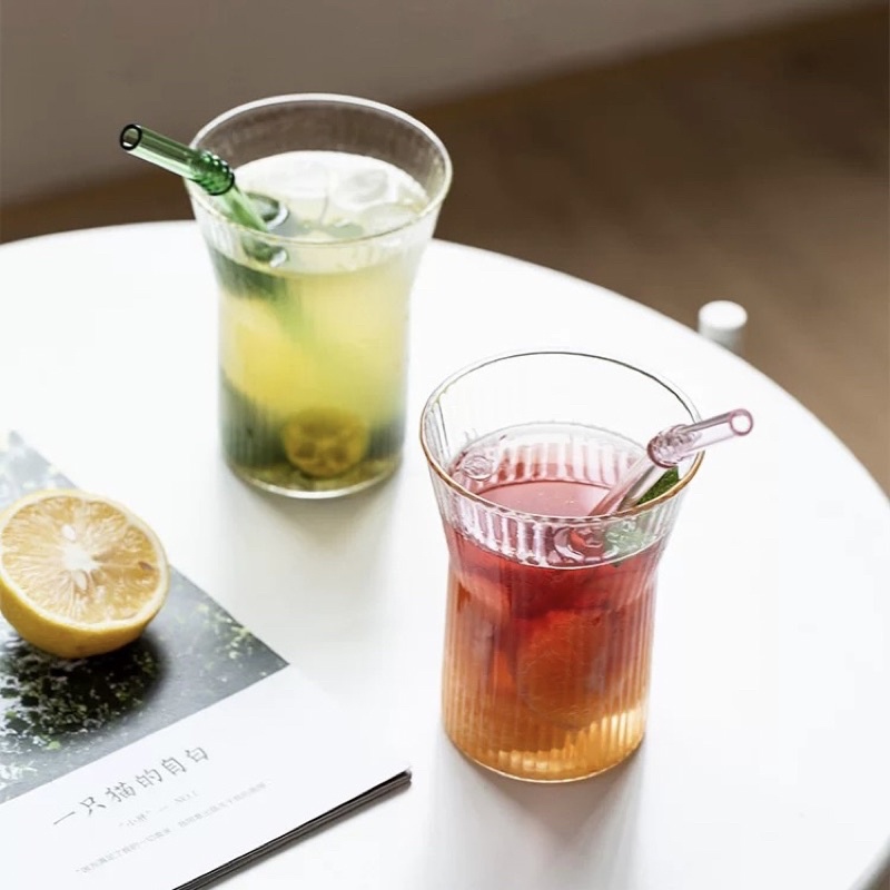 Jual VAL Coffee Glass Aesthetic Cafe Gelas Korean Style Stripe | Shopee ...