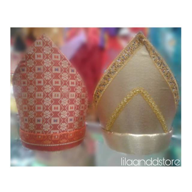 Jual topi adat padang anak laki laki remaja/dewasa tanjak segitiga ...