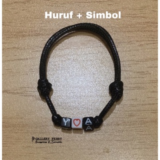 Jual GT013 Gelang Tali Kulit Korea Custom Nama/Simbol ( Maksimal 6 ...