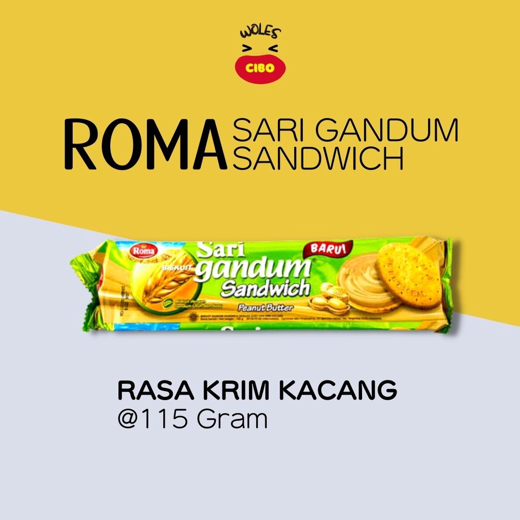Jual Roma Sari Gandum Peanut Butter Krim Kacang 115 gram | Shopee Indonesia