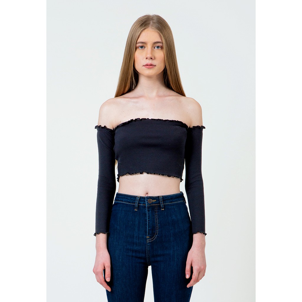 Jual Colorbox Off shoulder tube top I-TBKFCT120D002 Black | Shopee ...