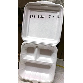 Jual Kotak Makan Gabus TF3 Sekat per 100 pc Styrofoam Sterofoam ...