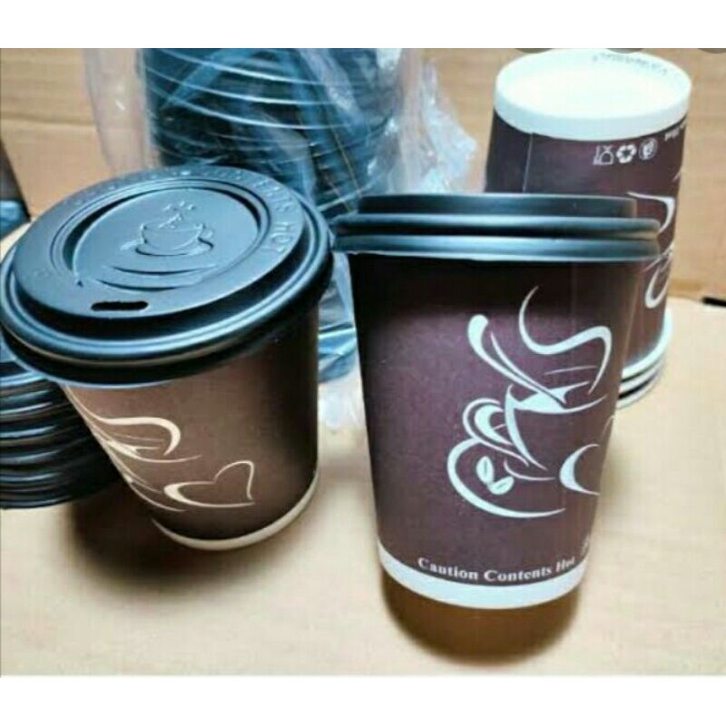 Jual PAPER CUP KOPI 9 Oz PLUS TUTUP MURAH | Shopee Indonesia