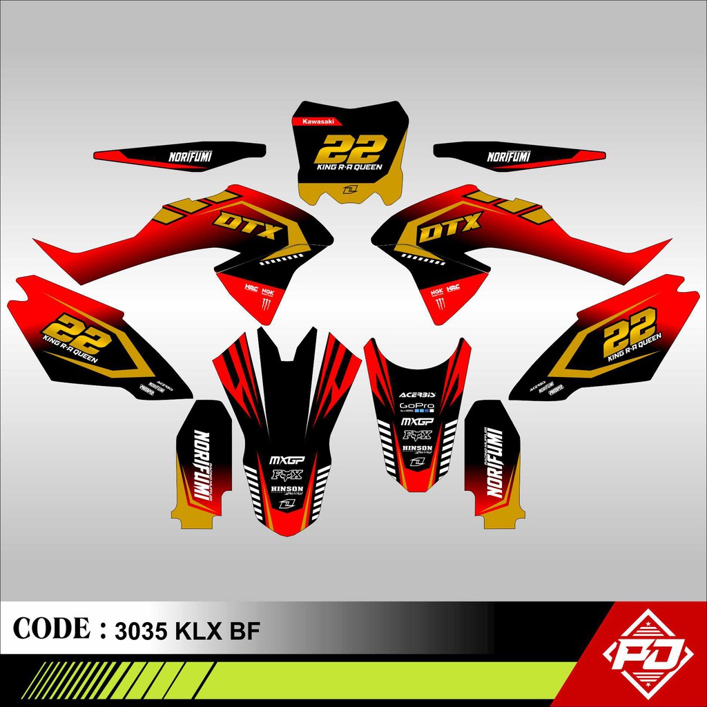 Jual Decal Stiker KLX BF 150 / KLX BF SE EXTREME SUPERMOTO Full Body ...