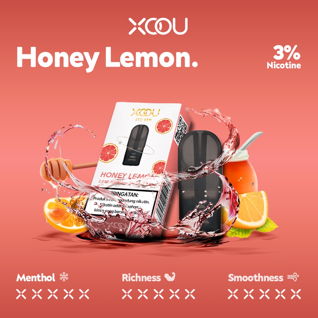 Jual [RELX COMPATIBLE] XOOU Mint Flavour Pods / Cartridge - Honey Lemon ...
