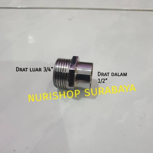 Jual Sok kran 3/4" x 1/2" / sambungan kran / Sock/ Shock kran / sok ...