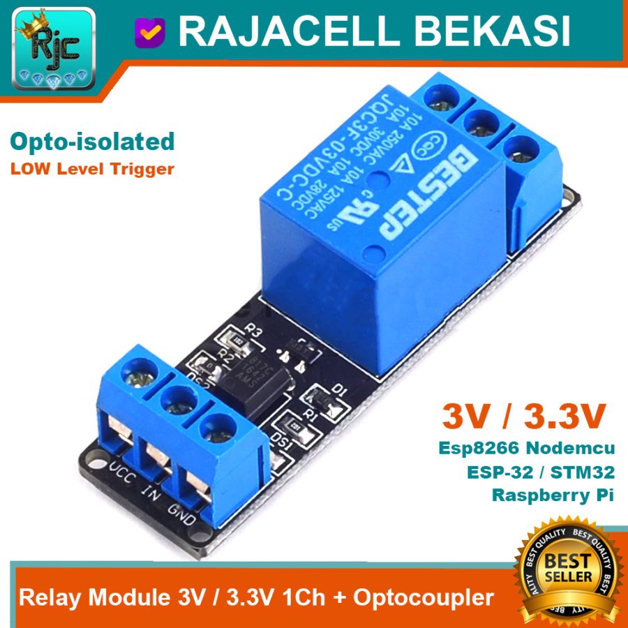 Jual Relay Module 3.3V 3V 1 Channel +Optocoupler Low Trigger for ESP8266 Indonesia|Shopee Indonesia