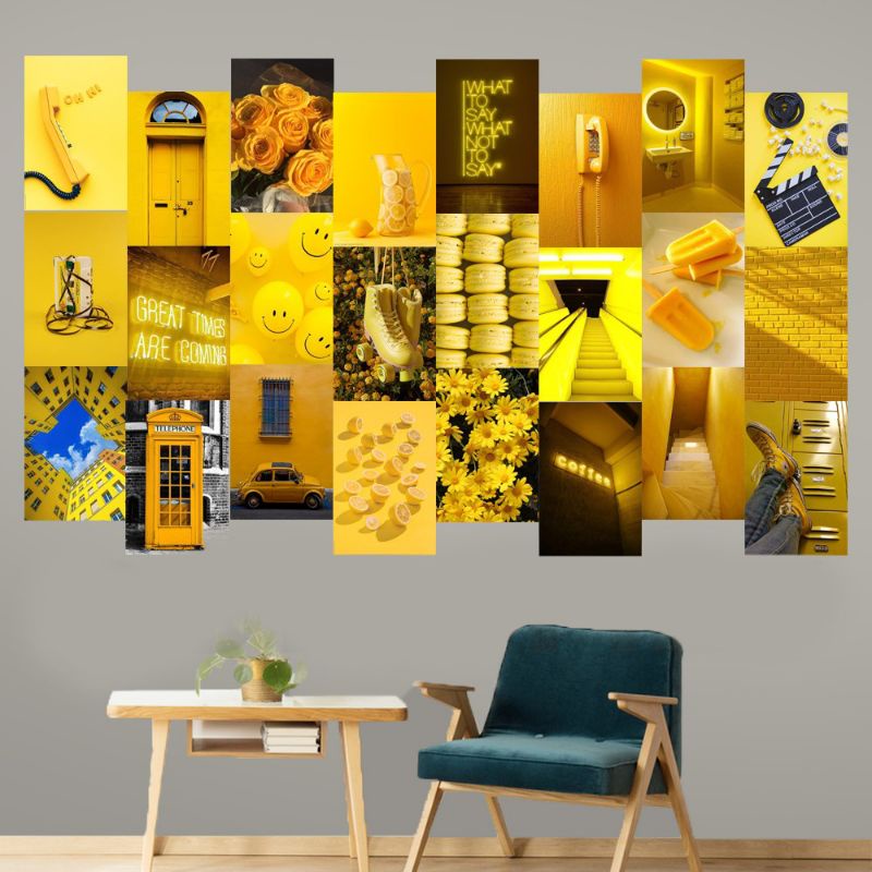 Jual Poster Aesthetic / Tema Kuning, Putih, Monochrome, Band, KPop ...