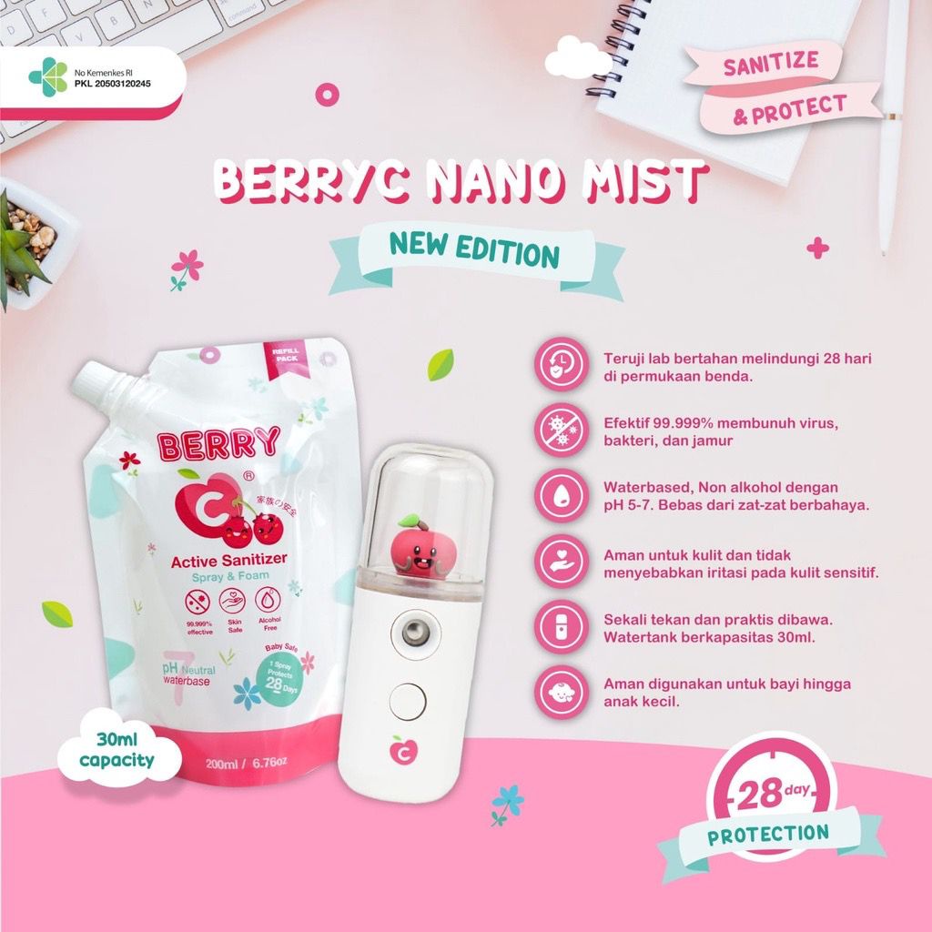 Jual BerryC Bundle Pack Nano Mist Spray karakter Berry C + Active ...