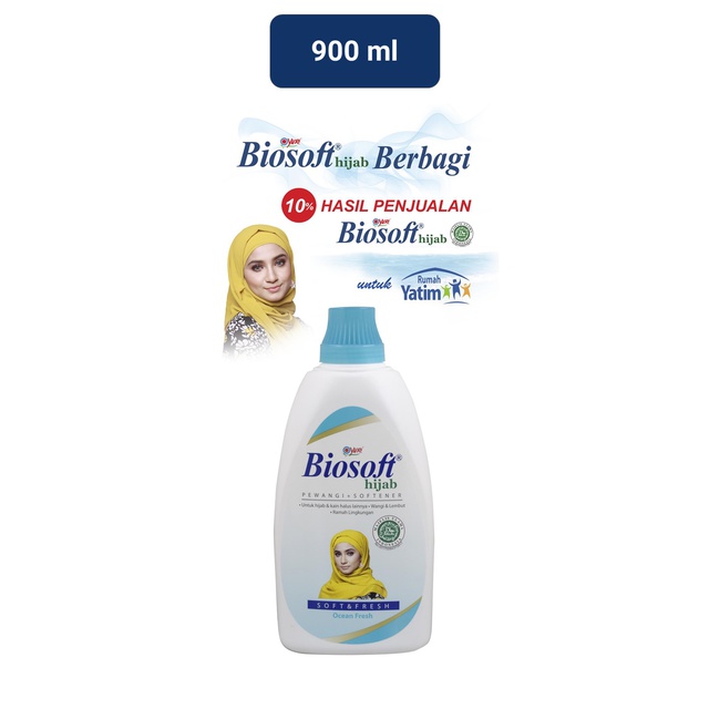 Jual Biosoft Hijab Pewangi + Softener Ocean Fresh botol 900 ml Indonesia|Shopee Indonesia