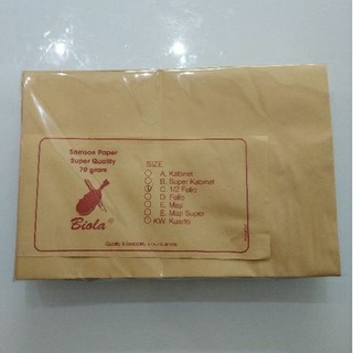Jual Amplop Coklat 1/2 Folio merk Biola Kertas Samson / Cokelat Brown Samson Paper Biola 70 gram ...