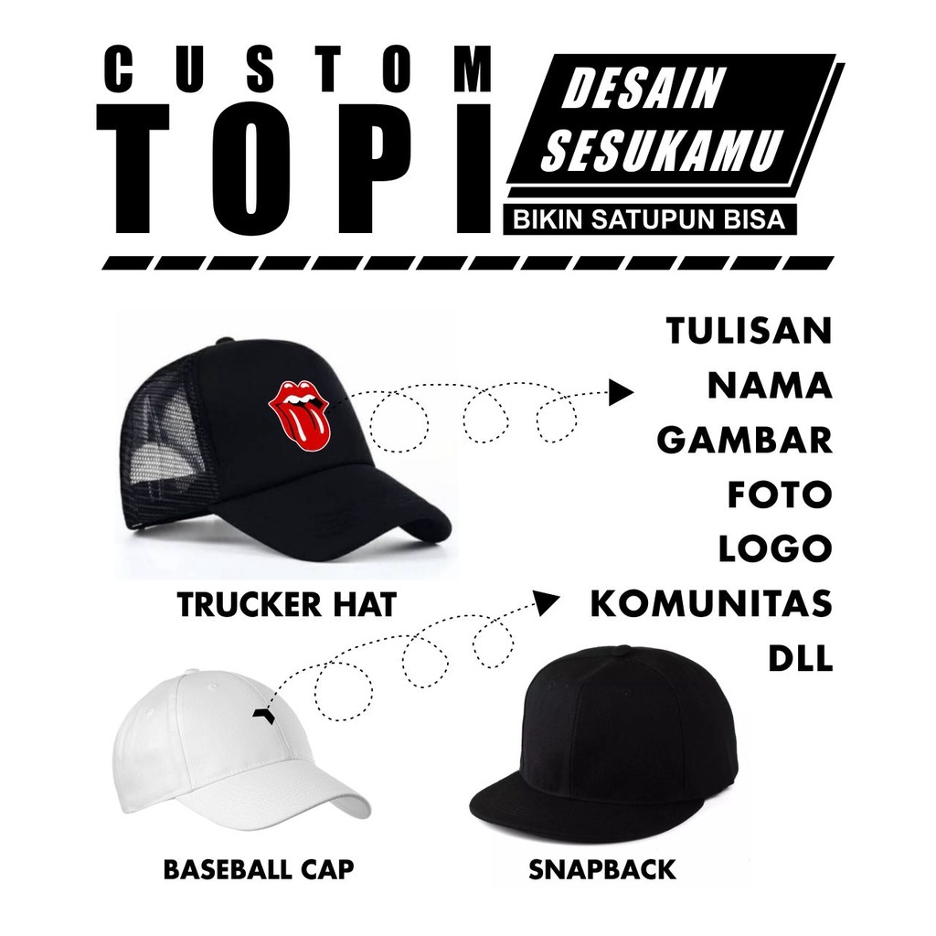 Jual TOPI CUSTOM BISA COD DESAIN LOGO/NAMA/INSTANSI/KOMUNITAS,dll ... Jual TOPI CUSTOM BISA COD DESAIN LOGO/NAMA/INSTANSI/KOMUNITAS,dll ...