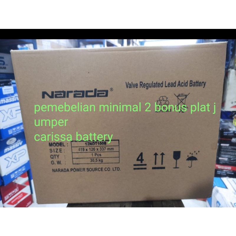 Jual battery vrla narada 12v 100ah original baru bergaransi solar panel ups audio plts | Shopee ...