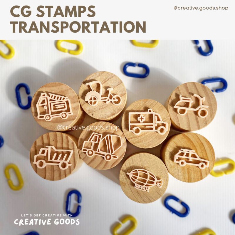 Jual CG Stamp Transportasi Satuan / Playdough stamps Transportation ...