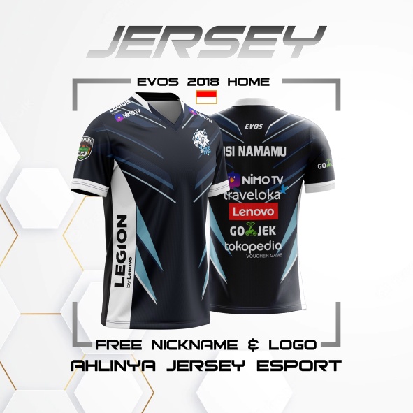 Jual JERSEY EVOS ESPORT GAMING FULL PRINTING TERBARU GRATIS CUSTOM FREE ...
