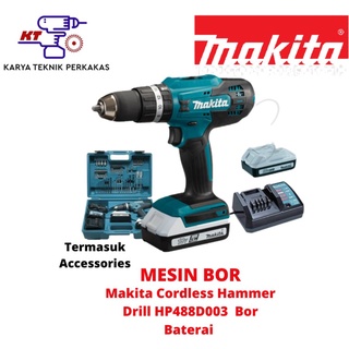 Jual Makita Cordless Hammer Driver Drill HP488D003/HP 488 D003 Bor Baterai | Shopee Indonesia