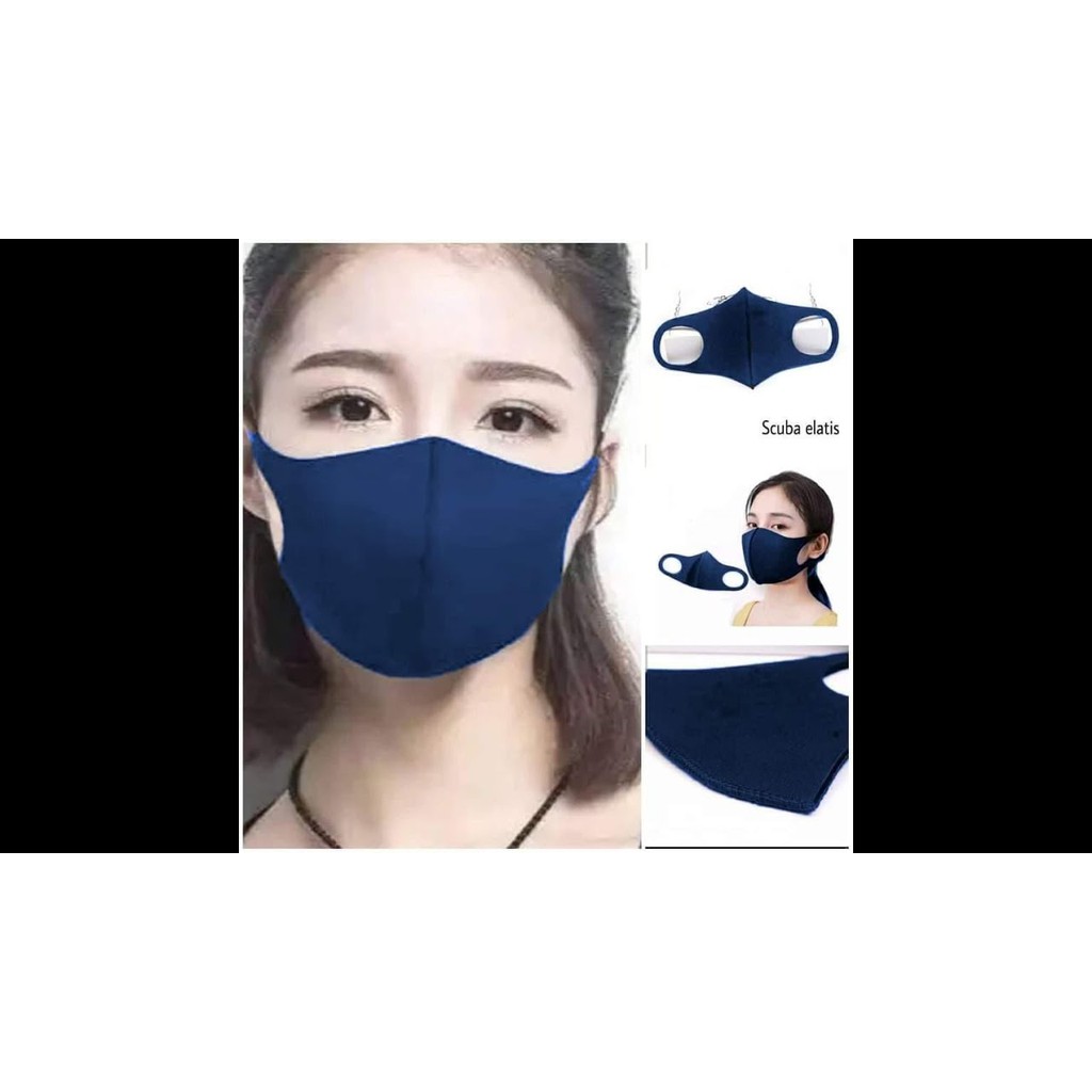 Jual MASKER 2 LAPIS BAHAN KAIN SCUBA Premium bisa di cuci Murah Jakarta ...