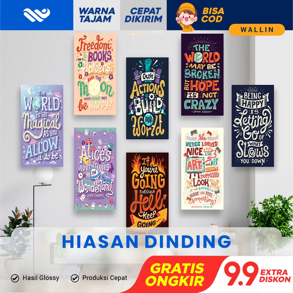 Jual WALLIN - Hiasan Dinding Kamar Dekorasi Quotes Motivasi Pajangan ...