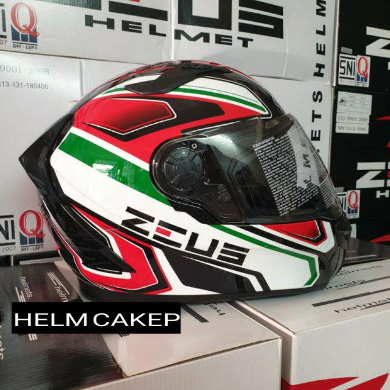 Jual HELM ZEUS FULLFACE ZEUS ZS813 BLACK/AN5 GREEN ZS 813 HELM ZEUS ...