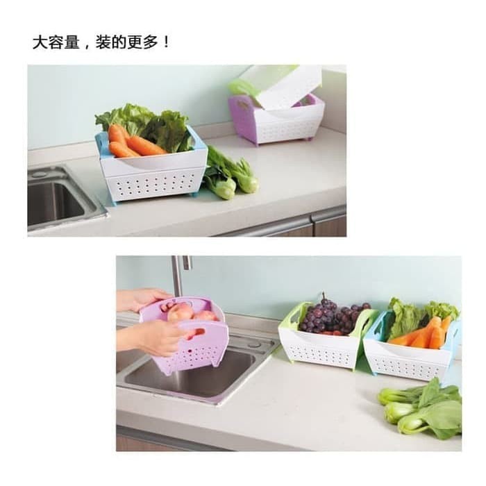 Jual Tempat Cuci Sayur Buah Saringan Sayur Buah lipat Keranjang buah ...