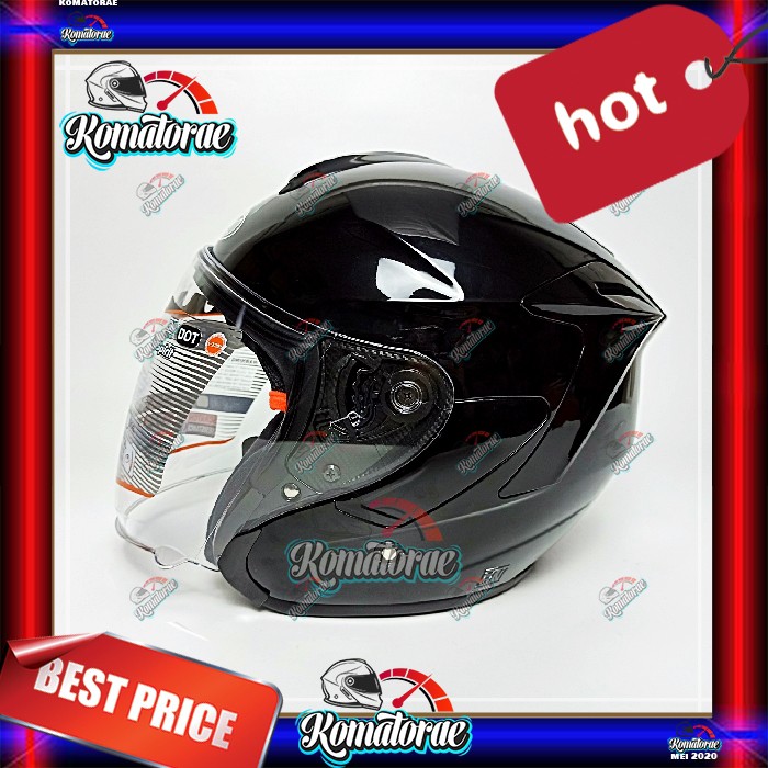 Jual HELM INK DYNAMIC BLACK HALF FACE | Shopee Indonesia