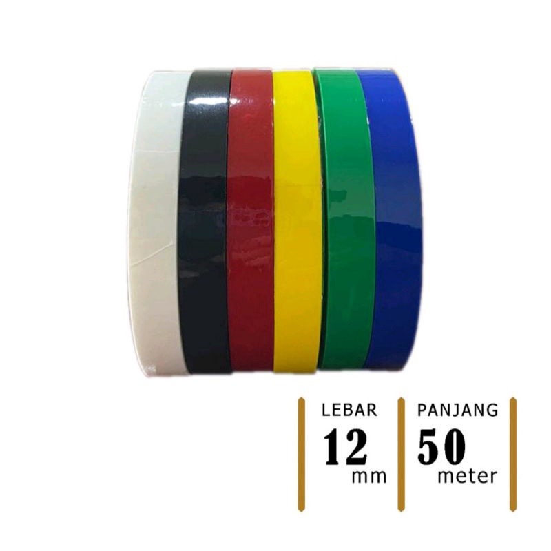 Jual ISOLASI WARNA WARNI LEBAR 12 MM PANJANG 50 METER | Shopee Indonesia