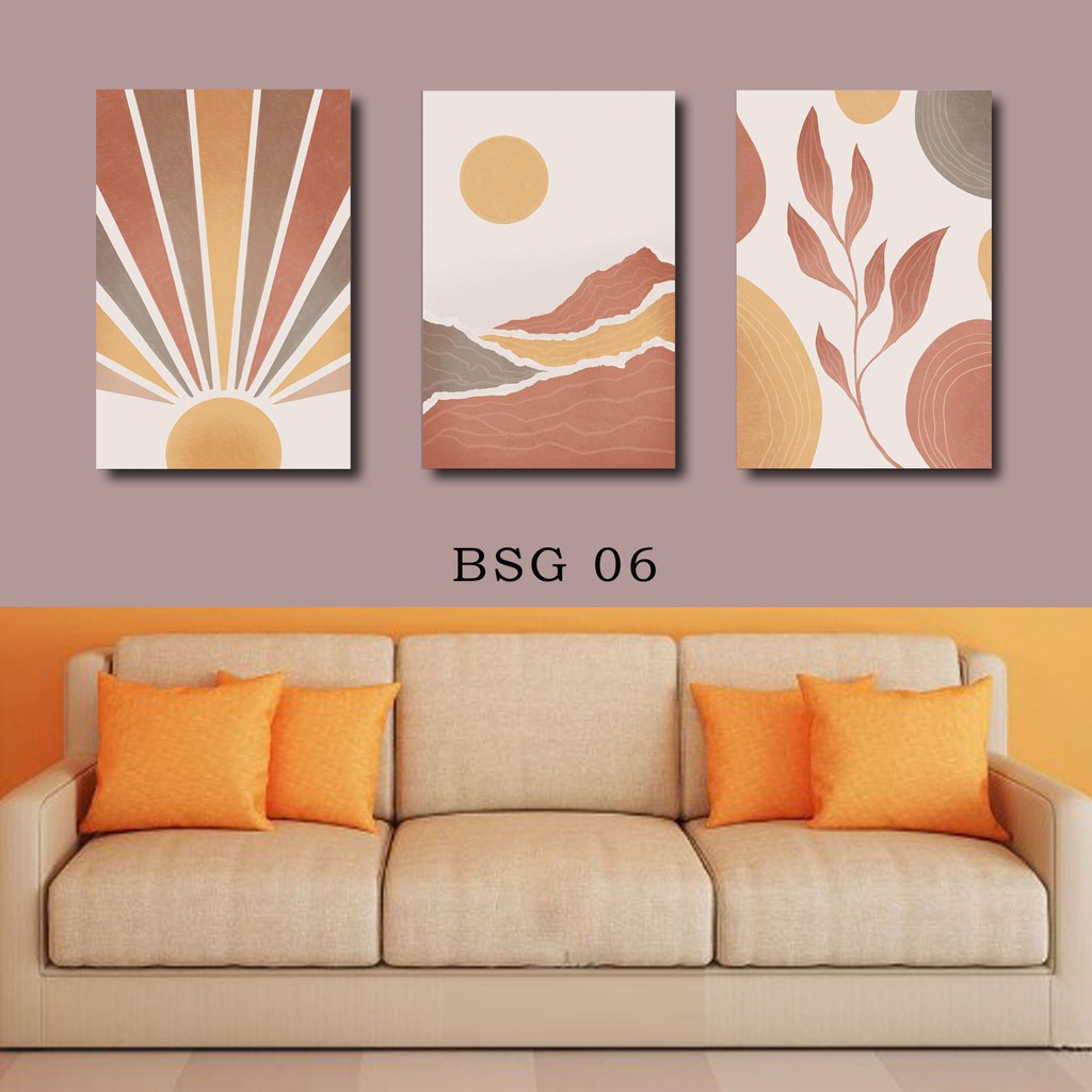 PAJANGAN DINDING ABSTRACT DESAIN MINIMALIS DEKORASI POSTER KAMAR HIASAN ...