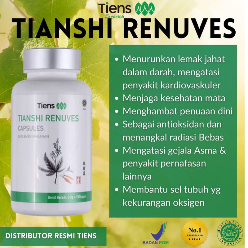 Jual TIANSHI RENUVES CAPSULES (Isi 150 Kapsul) Original Tiens BPOM ...