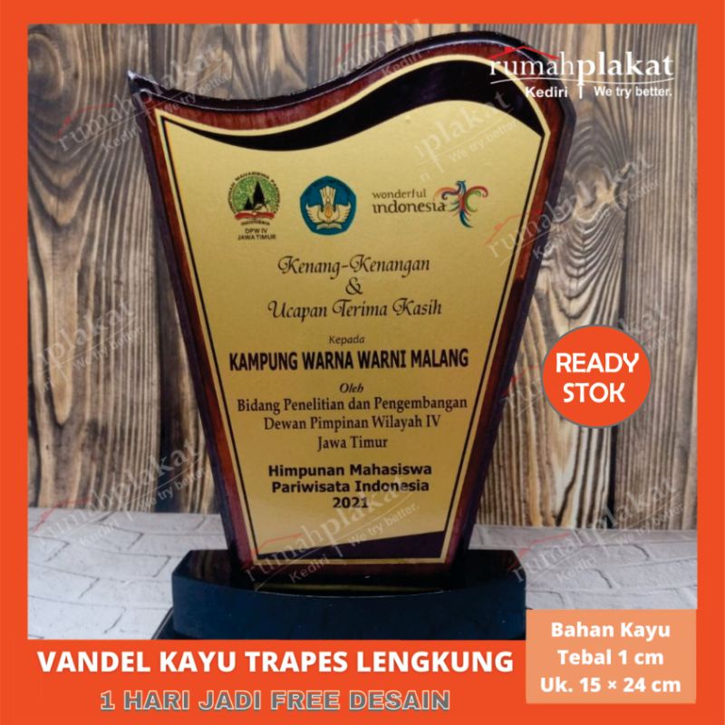 Jual Plakat Kayu Cinderamata | Vandel Kayu Kenang kenangan | Magang ...
