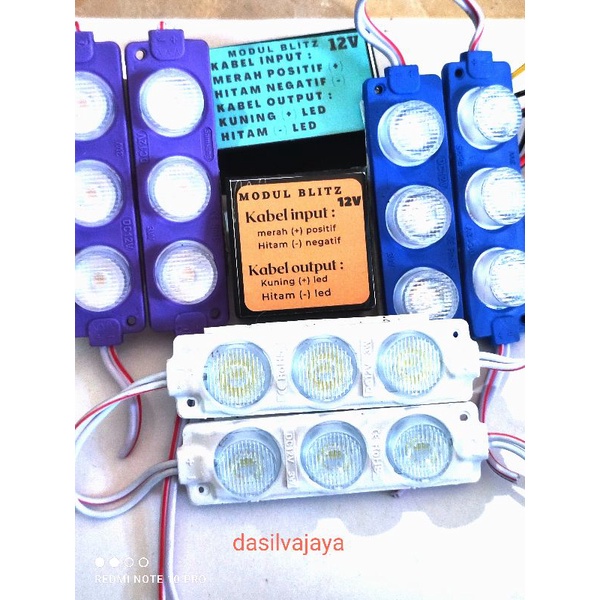 Jual MODUL LAMPU LED KILAT /BLITZ PESAWAT +2 LED 3 MATA 12 VOLT ...
