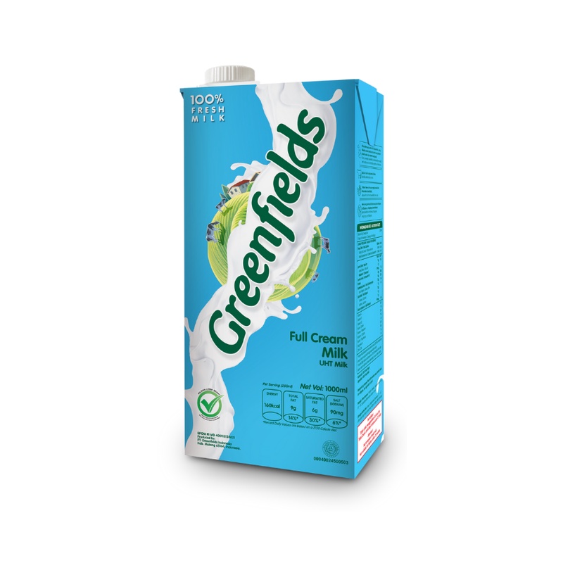 Jual GREENFIELDS SUSU UHT FULL CREAM 1 LITER | Shopee Indonesia